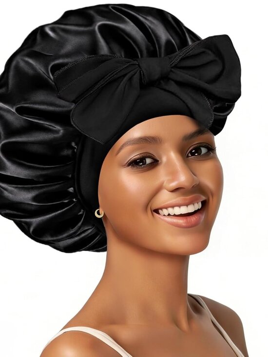 Hair | Silk Bonnet Satin Bonnet For Sleeping Large Bonnets With Tie ...